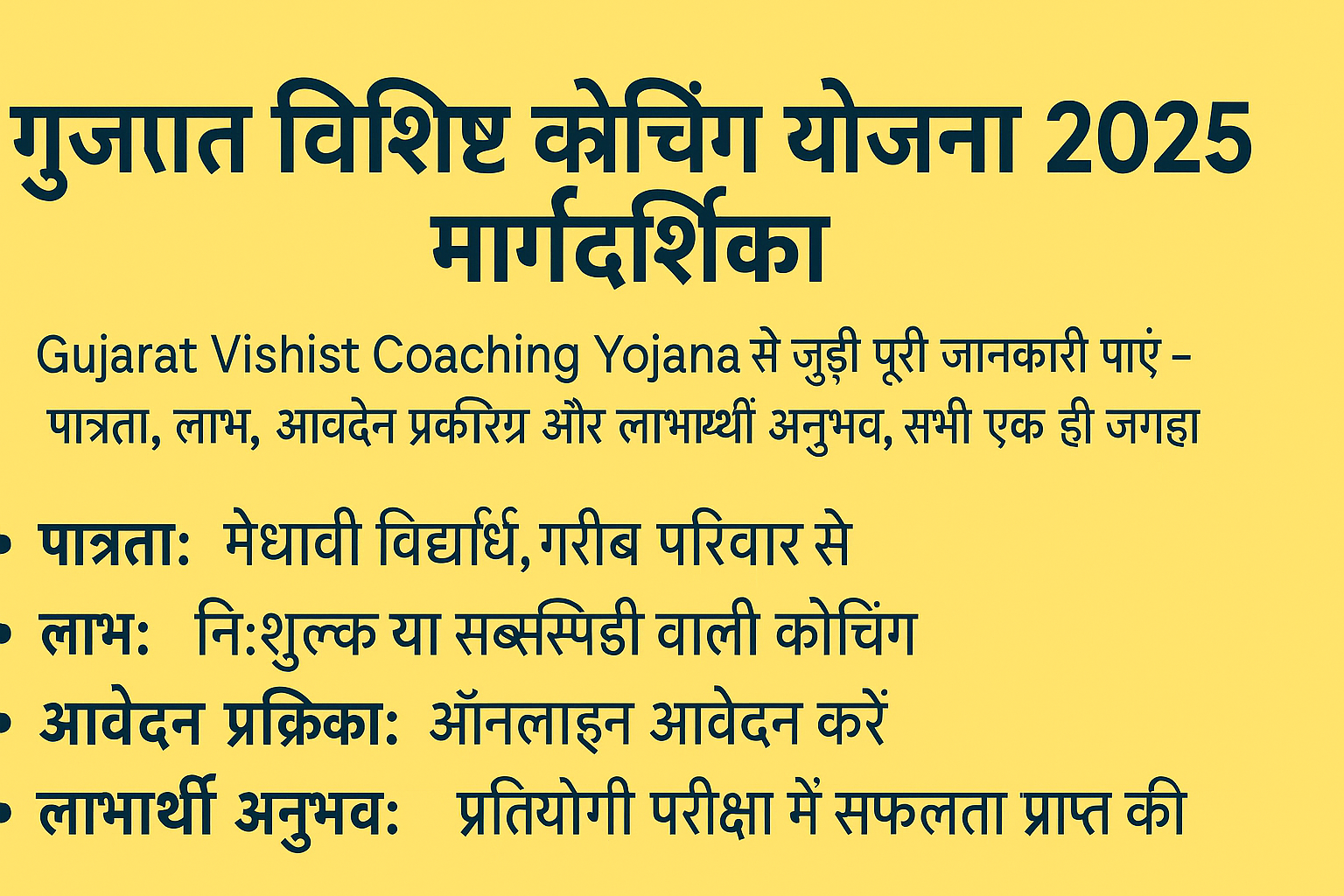 Gujarat Vishist Coaching Yojana 2025 मार्गदर्शिका